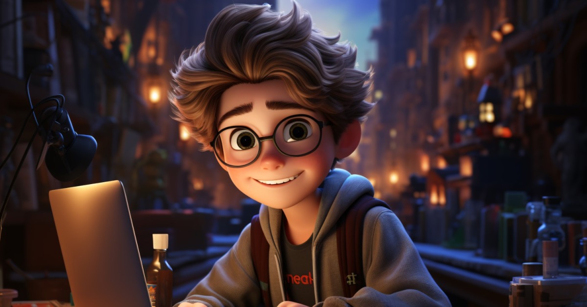 3D Character Boy Web_Developer with relevant environment 1