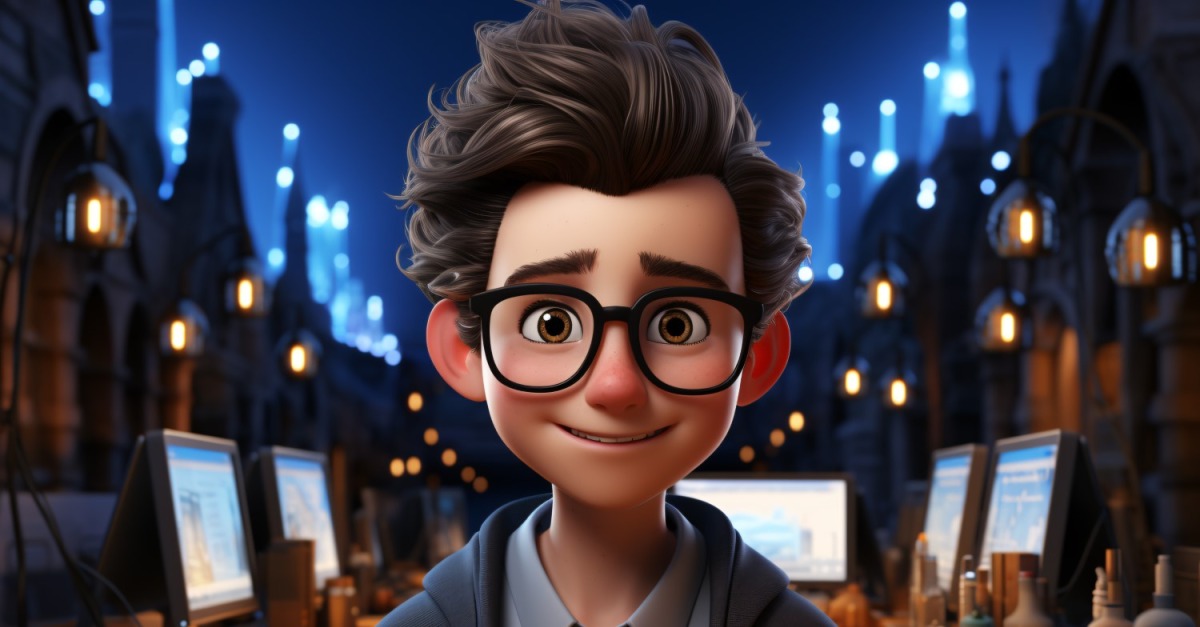 3D Character Boy Web_Developer with relevant environment 4