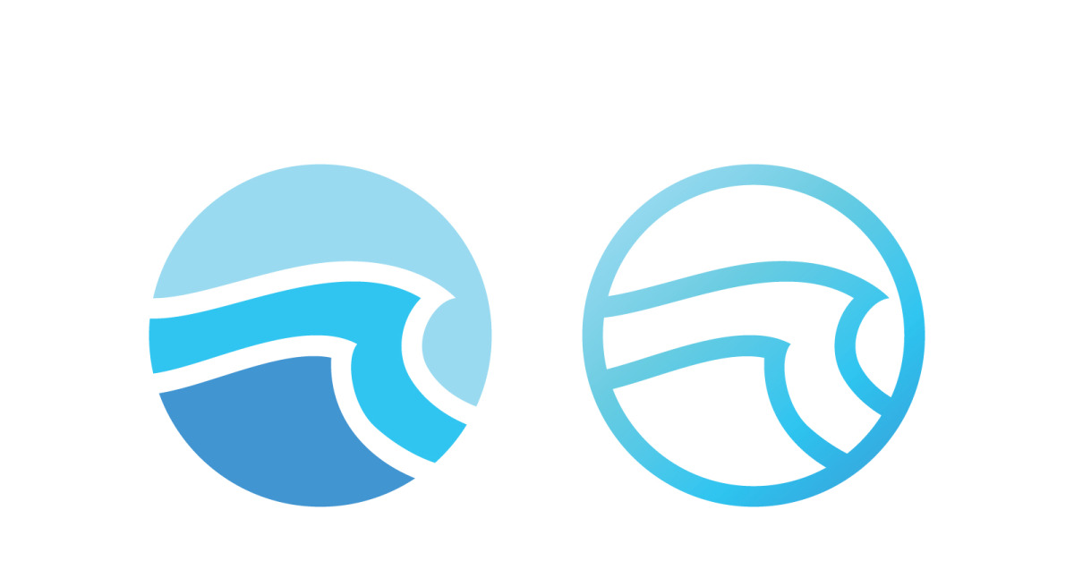 Modelo de logotipo Ocean Wave Vector Ocean design de logotipo simples e moderno V16