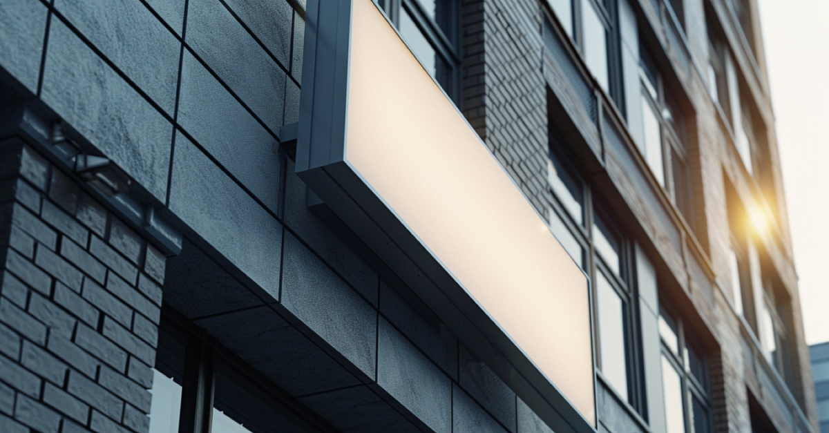 Commercial Building Fascia Logo Signage Mockup 255.