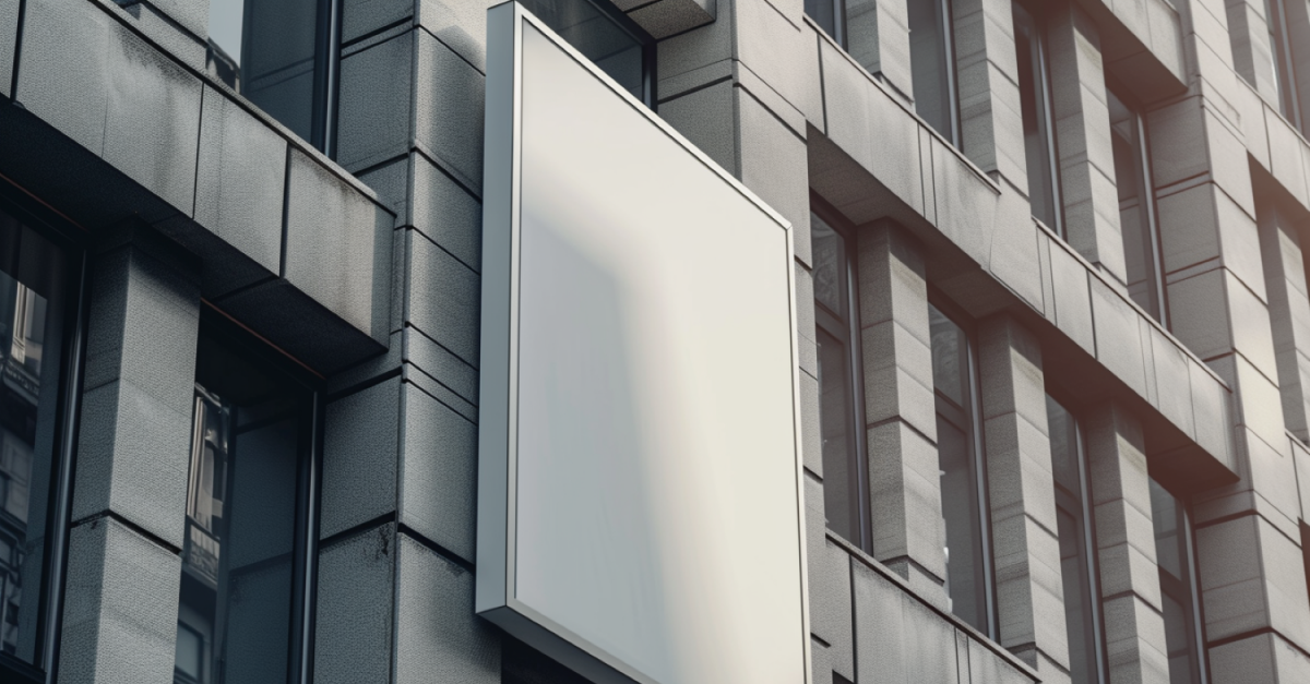 Sign Board Mockup Commercial Building Fascia Aluminium Metal 290.