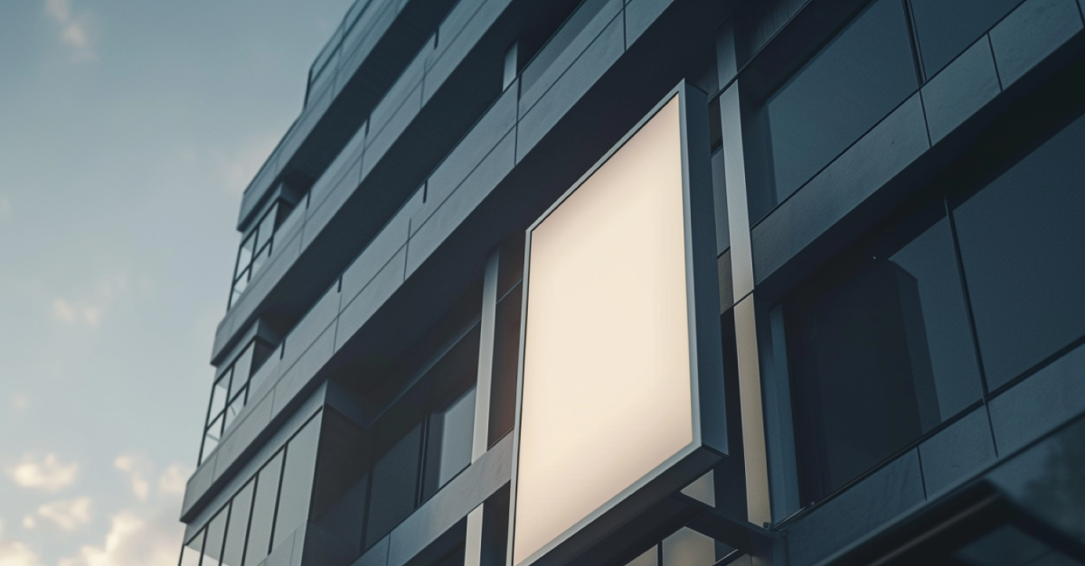 Sign Board Mockup Commercial Building Fascia Aluminium Metal 292