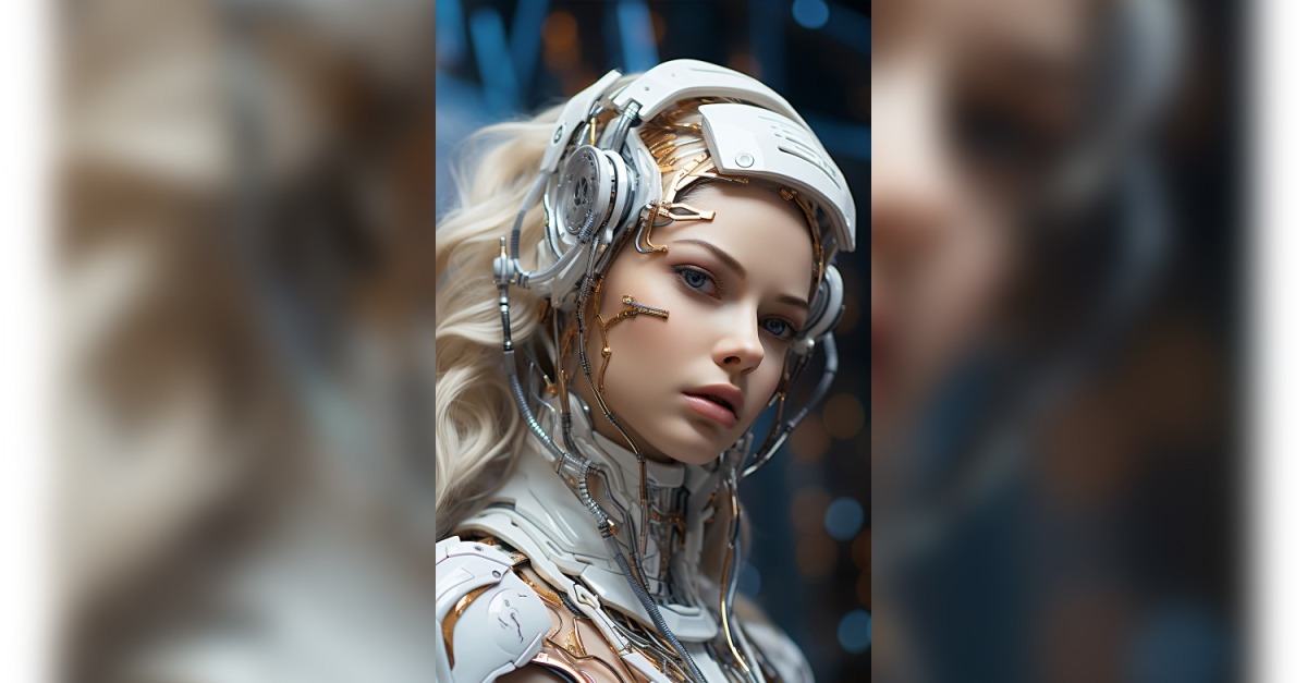 Anthropomorphic Female robot Frostpunk Portraiture 07