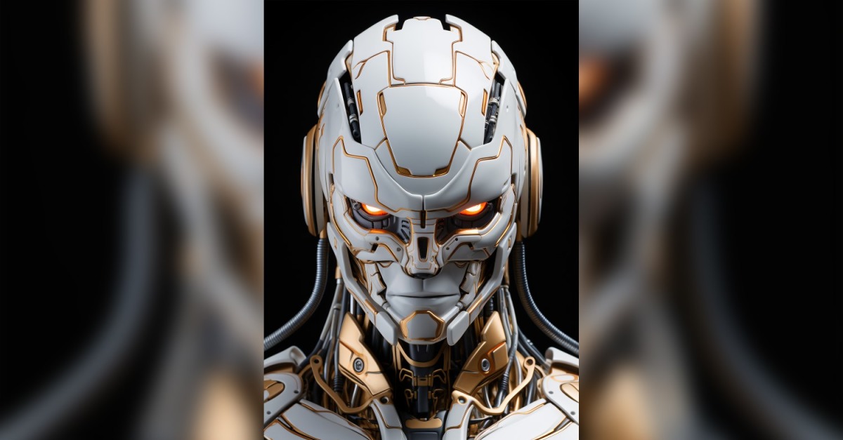 Close-up anthropomorphic Female robot Frostpunk Portraiture 108