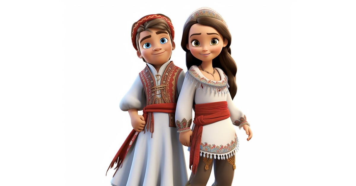 Courses mondiales de couples de garçons et de filles en costume ...