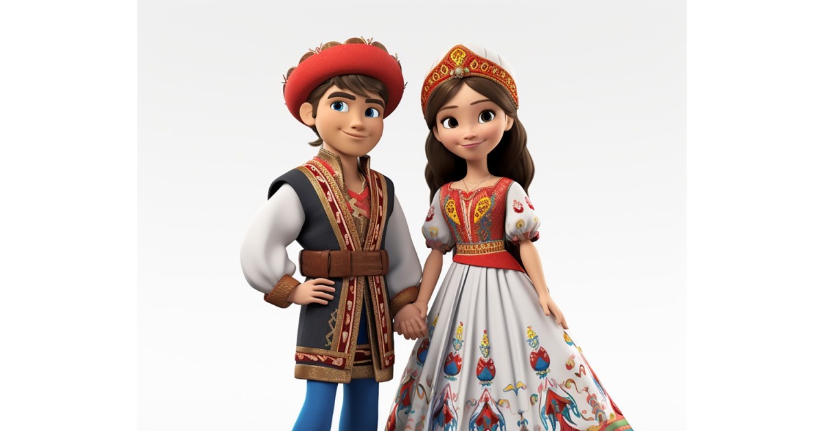 Courses mondiales de couples de garçons et de filles en costume ...