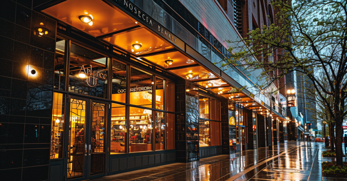 Commercial Aluminium Building Fascia Logo Signage Mockup 312