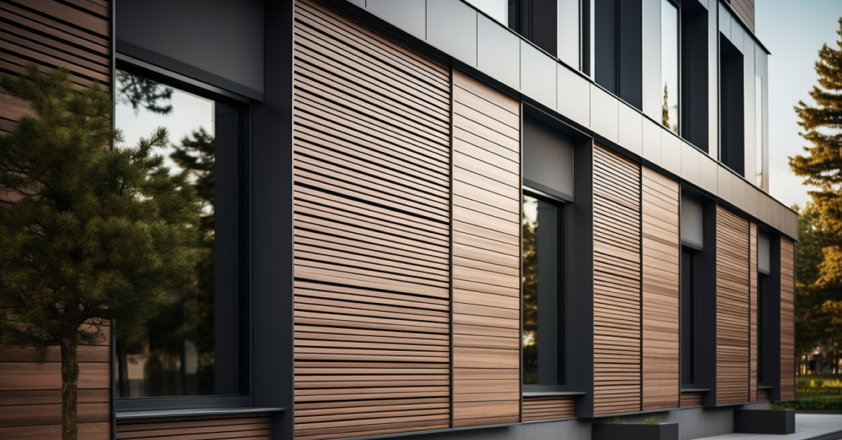 Commercial Wooden Cladding wall Fascia Logo Signage Mockup 332