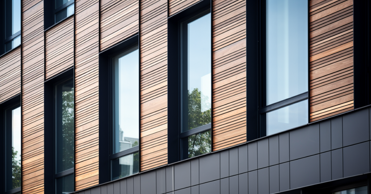 Commercial Wooden Cladding wall Fascia Logo Signage Mockup 339