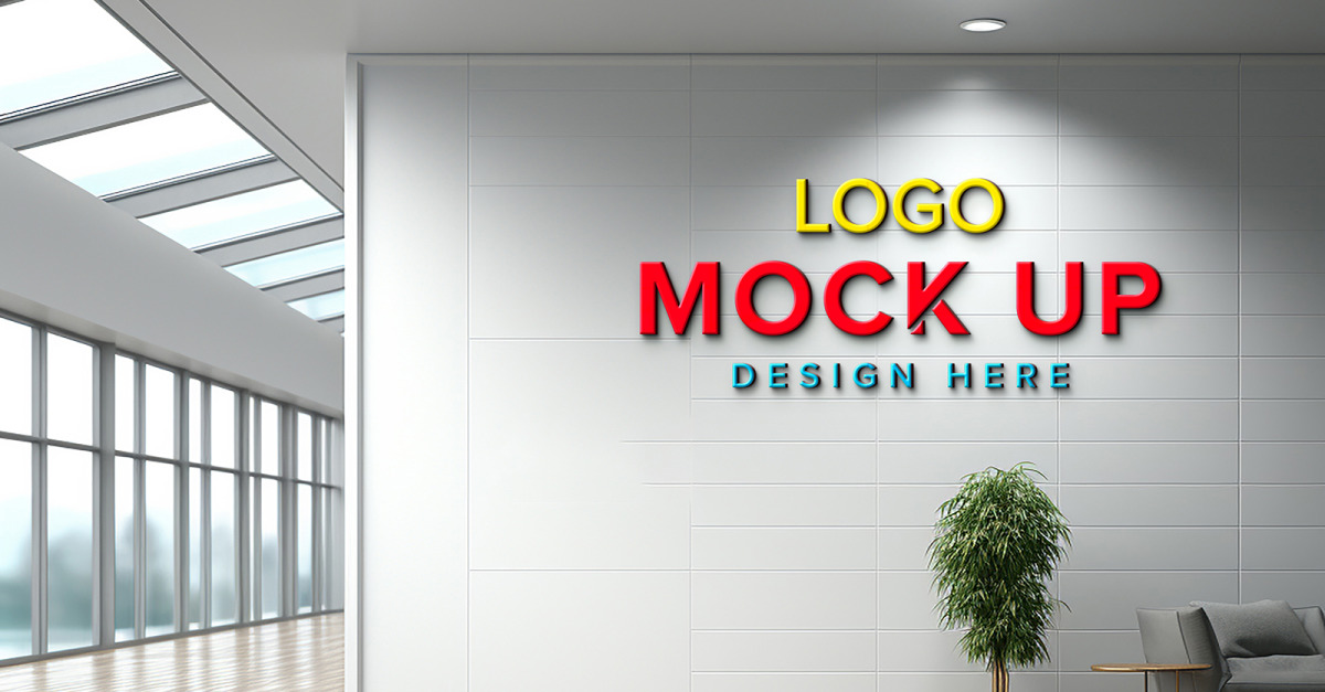 Indoor wall logo mockup indoor psd #419919 - TemplateMonster