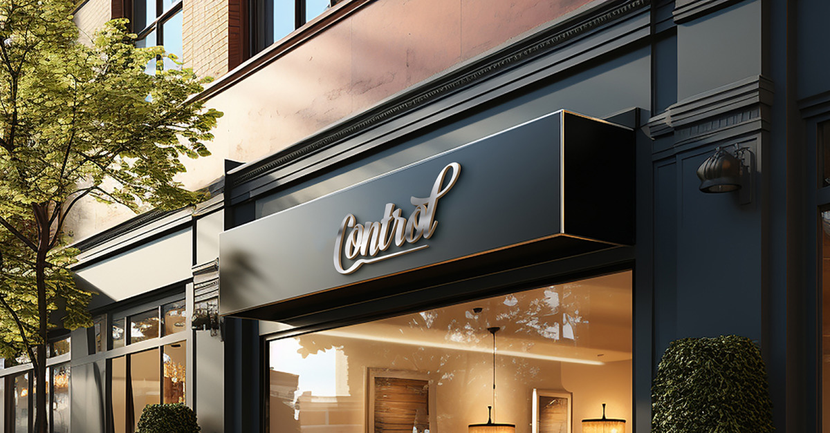 Logo shop sign mockup template #419908 - TemplateMonster