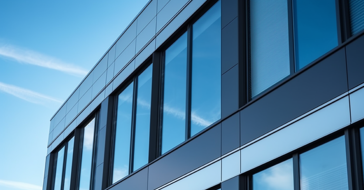 Commercial Aluminium Building Fascia Logo Signage Mockup 377