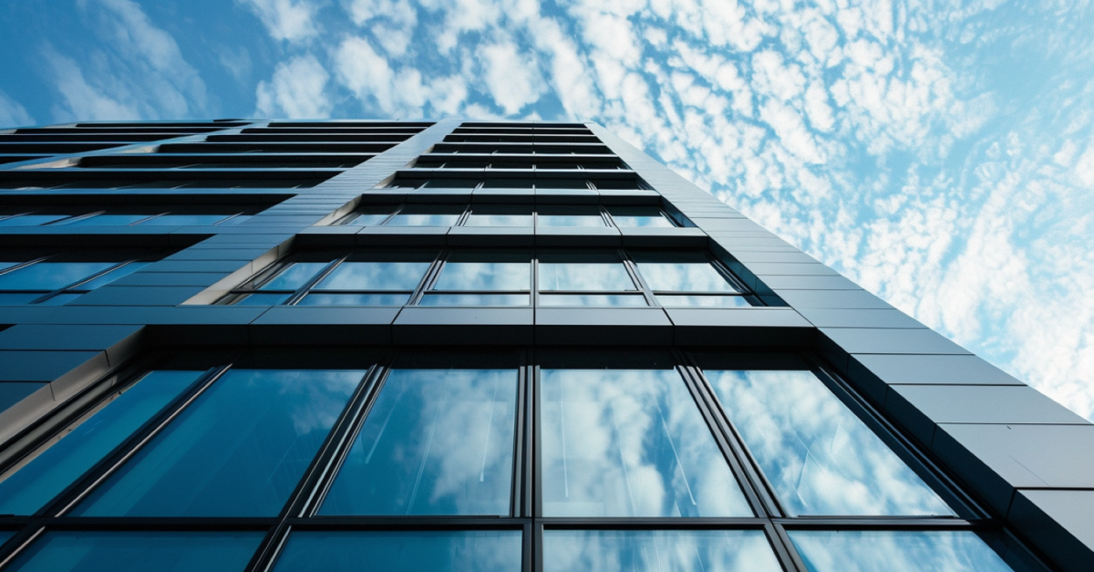 Commercial Aluminium Building Fascia Logo Signage Mockup 381