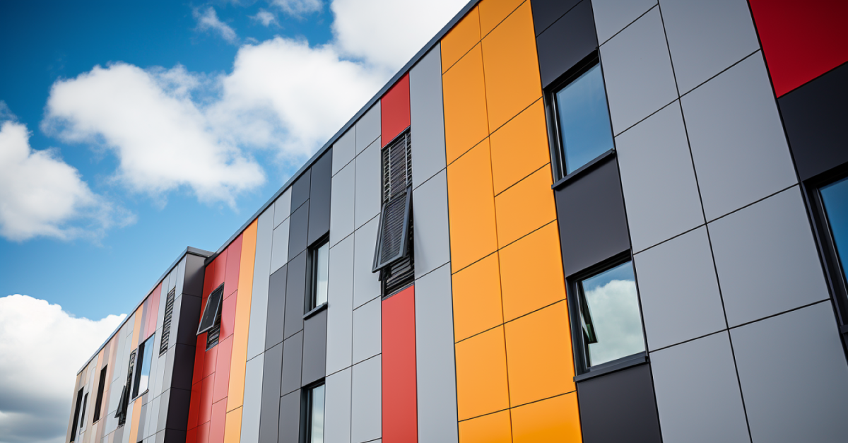 Commercial Aluminium Building Fascia Logo Signage Mockup 389