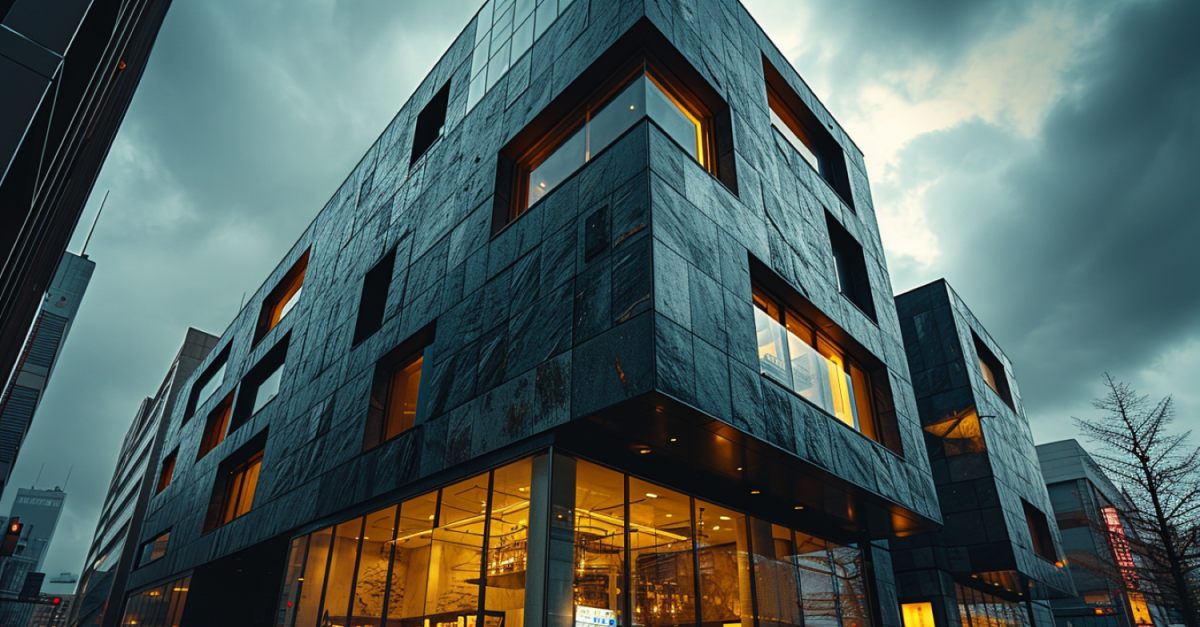 Commercial Aluminium Building Fascia Logo Signage Mockup 397