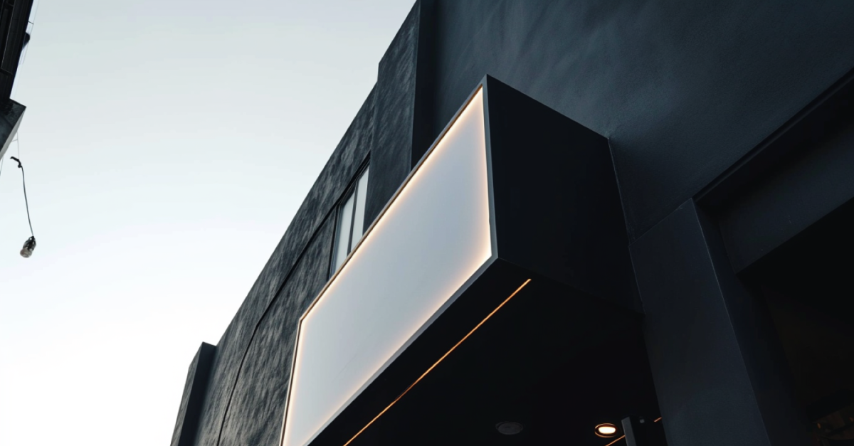 Commercial Aluminium Building Fascia Logo Signage Mockup 407