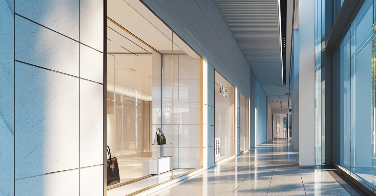 Commercial Aluminium Building Fascia Logo Signage Mockup 433