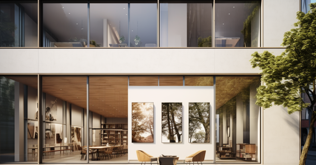 Commercial Aluminium Building Fascia Logo Signage Mockup 447