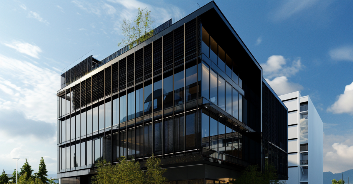 Commercial Aluminium Building Fascia Logo Signage Mockup 454