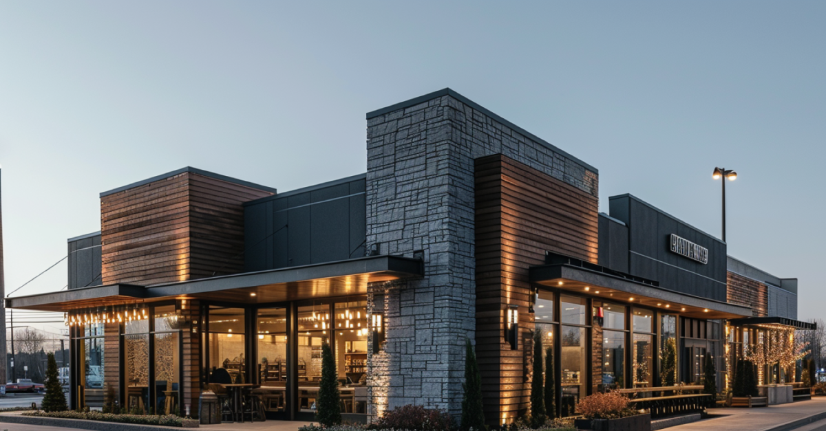 Commercial Aluminium Building Fascia Logo Signage Mockup 466