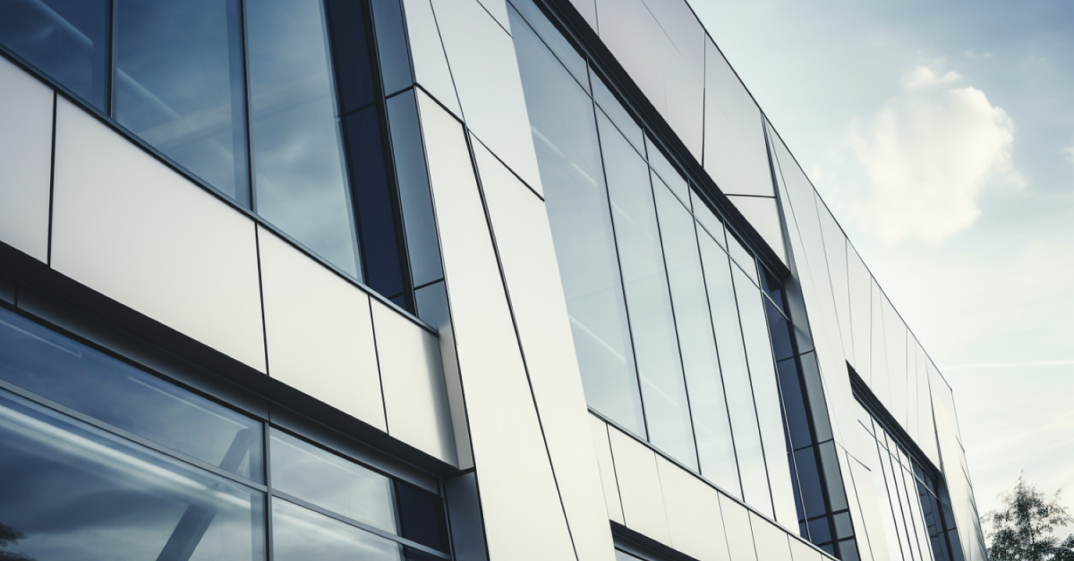 Commercial Aluminium Building Fascia Logo Signage Mockup 497