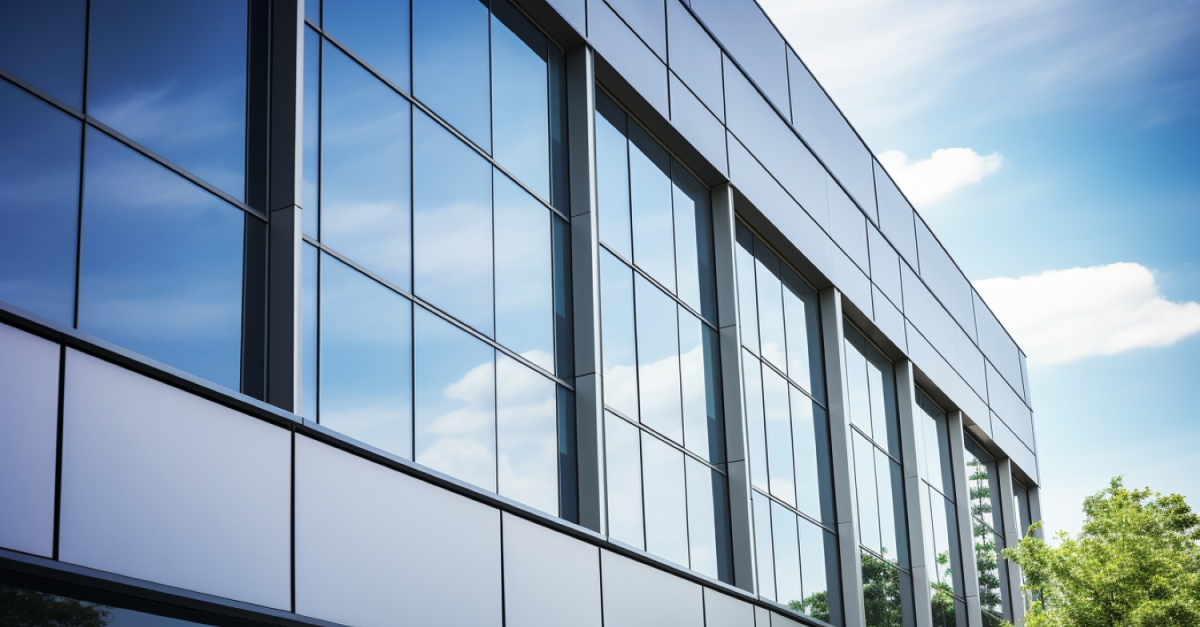 Commercial Aluminium Building Fascia Logo Signage Mockup 499