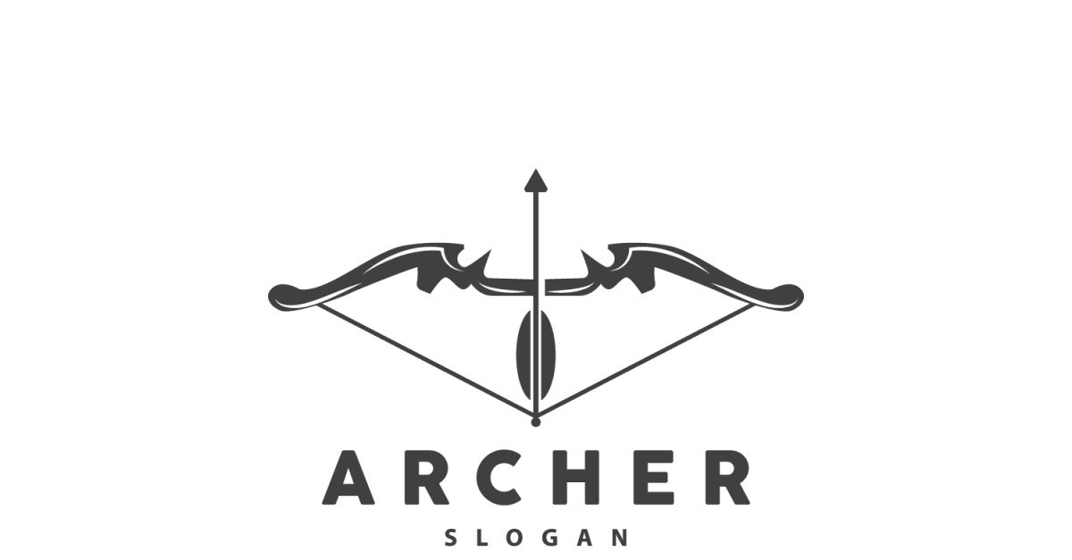 Arqueiro Logo Seta Vetor Design Simples V3 - TemplateMonster