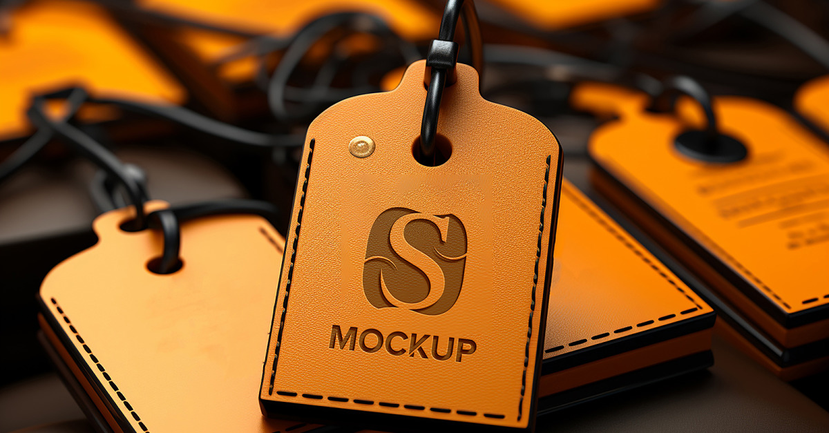 Clothes brand tag mockup psd v3 #420604 - TemplateMonster