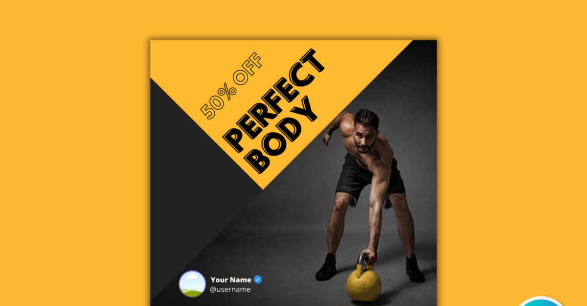 Gym and Fitness Social Media Template 09 - Fully Editable in Canva