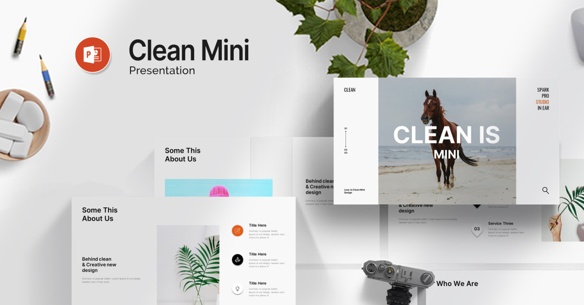 Temiz Mini PowerPoint Şablonu #420614 - TemplateMonster