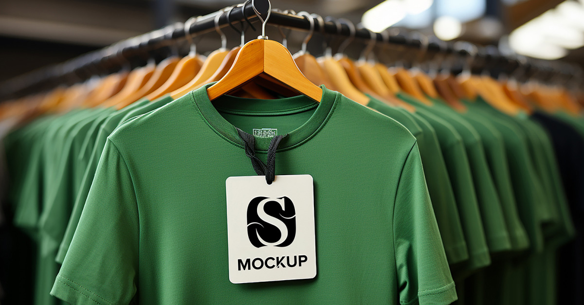 Tshirt brand tag mockup psd v1 #420609 - TemplateMonster