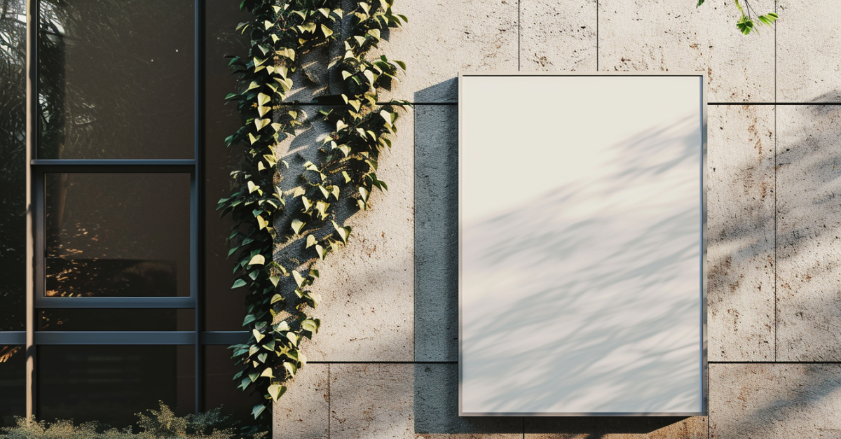 Maqueta de letrero en la pared del edificio 29