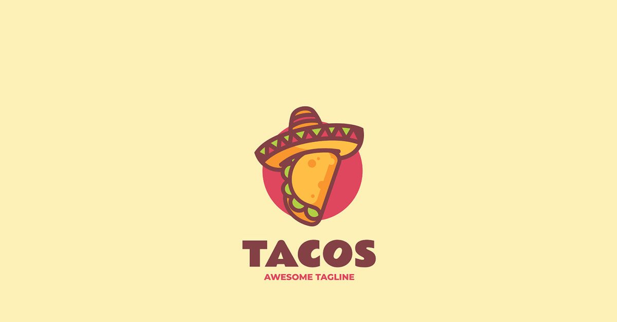 Tacos Food Simple Mascot Logo #420911 - TemplateMonster