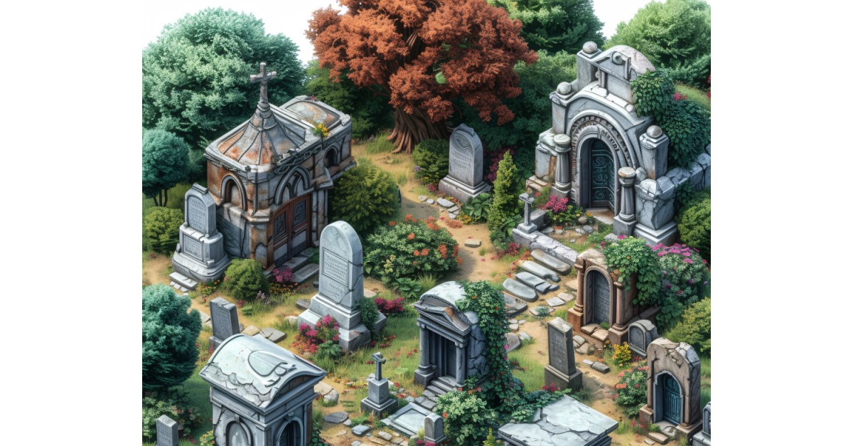 Cemetaries Set of Video Games Assets Sprite Sheet 2