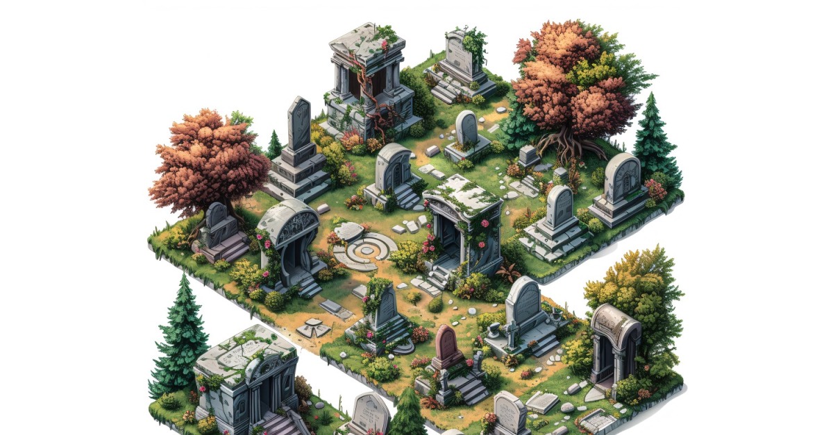 Cemetaries Set of Video Games Assets Sprite Sheet 6