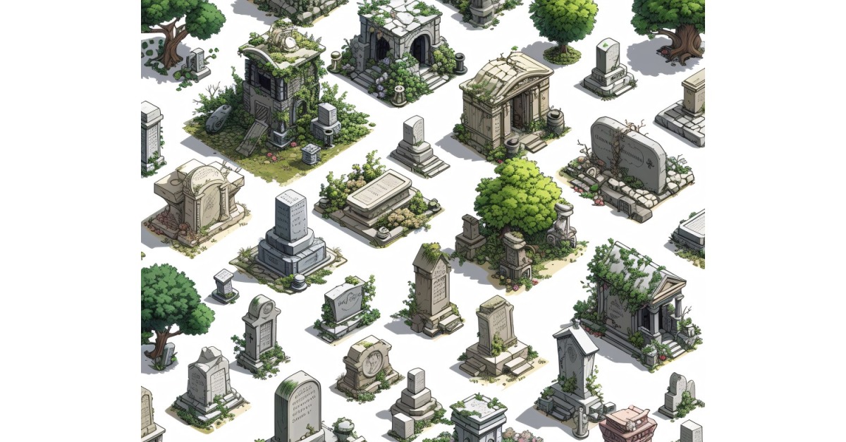 Cemetaries Set of Video Games Assets Sprite Sheet 7
