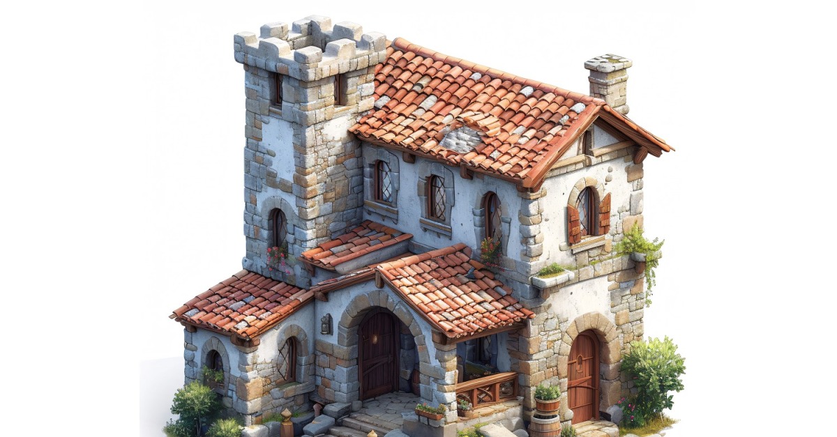 Medieval Barracks Set of Video Games Assets Sprite Sheet 14
