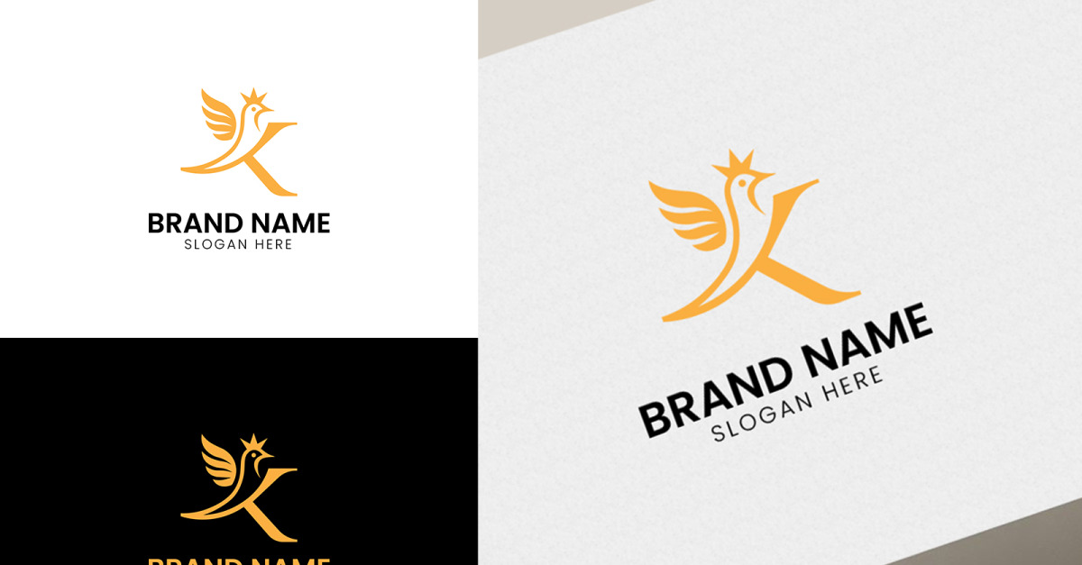 Letter K Queen bird logo template #421387 - TemplateMonster