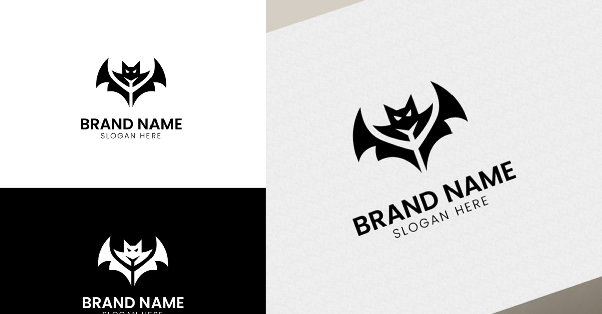 Minimalist Bat logo template #421390 - TemplateMonster