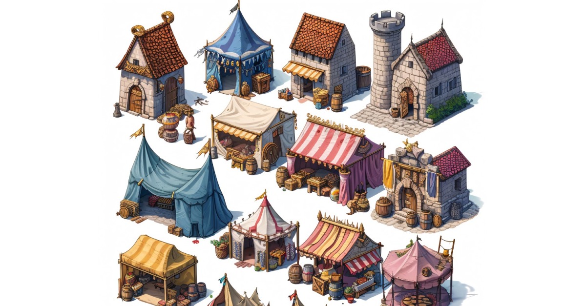 Large Marketplace Set of Video Games Assets Sprite Sheet 213