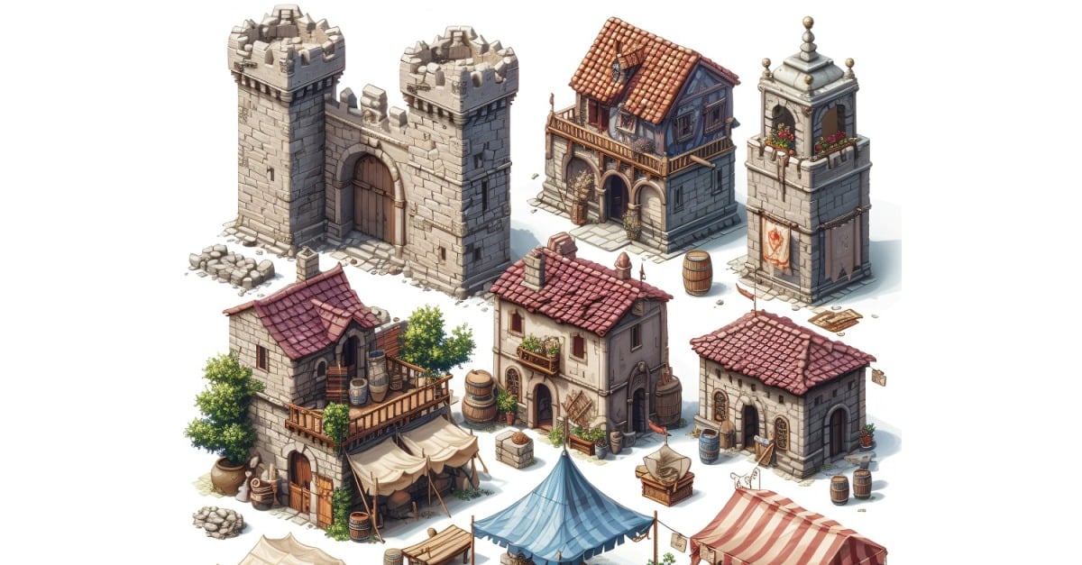 Large Marketplace Set of Video Games Assets Sprite Sheet 221