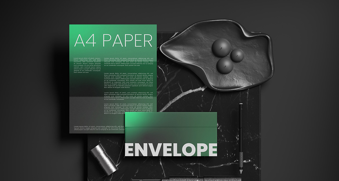 Envelope Mockup With A4 Paper Mockup Vol 02 - TemplateMonster