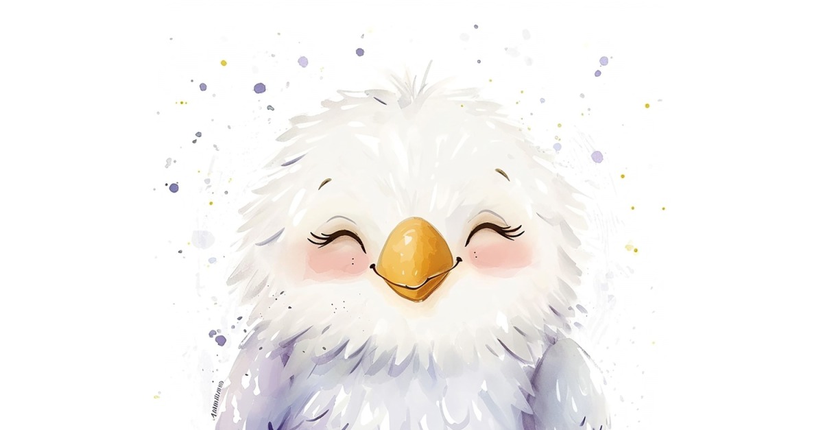 Cute Eagle Bird Baby Watercolor Handmade illustration 4