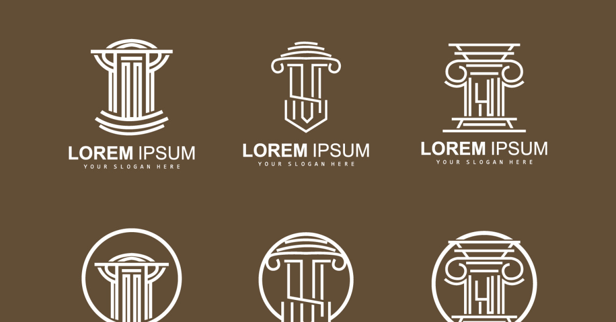 Budownictwo prawne Filar Logo zestaw DesignV1