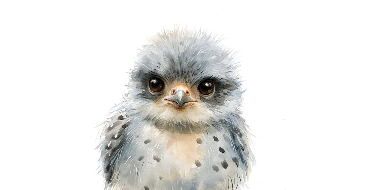 Lindo halcón pájaro bebé acuarela hecho a mano ilustración 4.