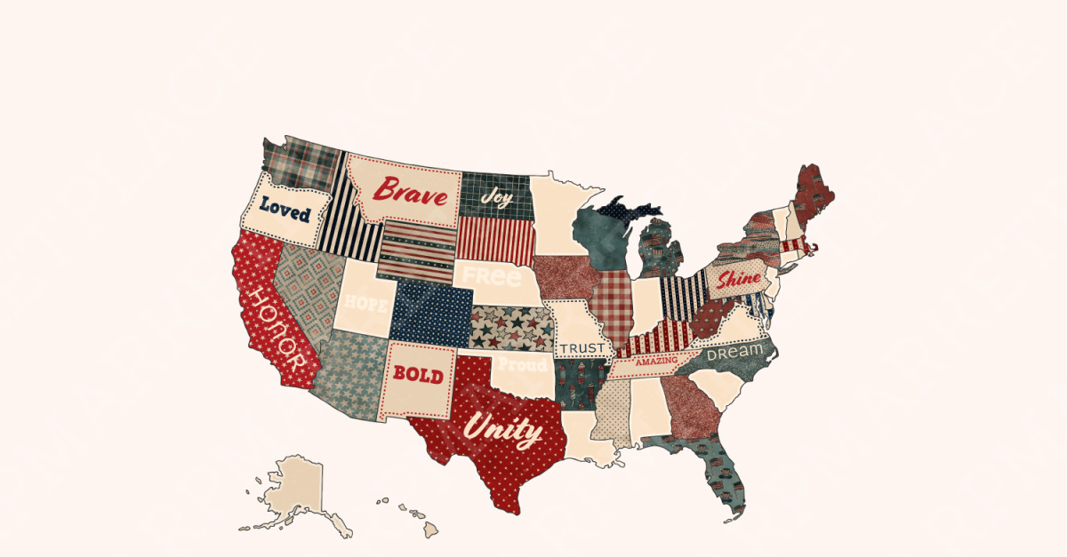 Retro America USA Map PNG, Dios dice que eres diseño de versículo ...
