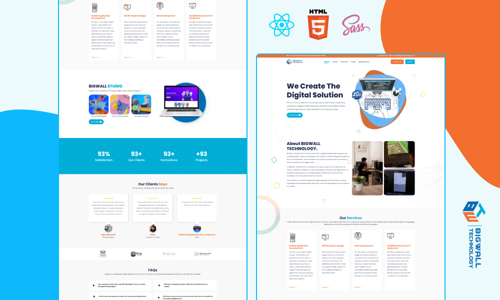 BIGWALLTECH - React HTML Agency Corporate Template