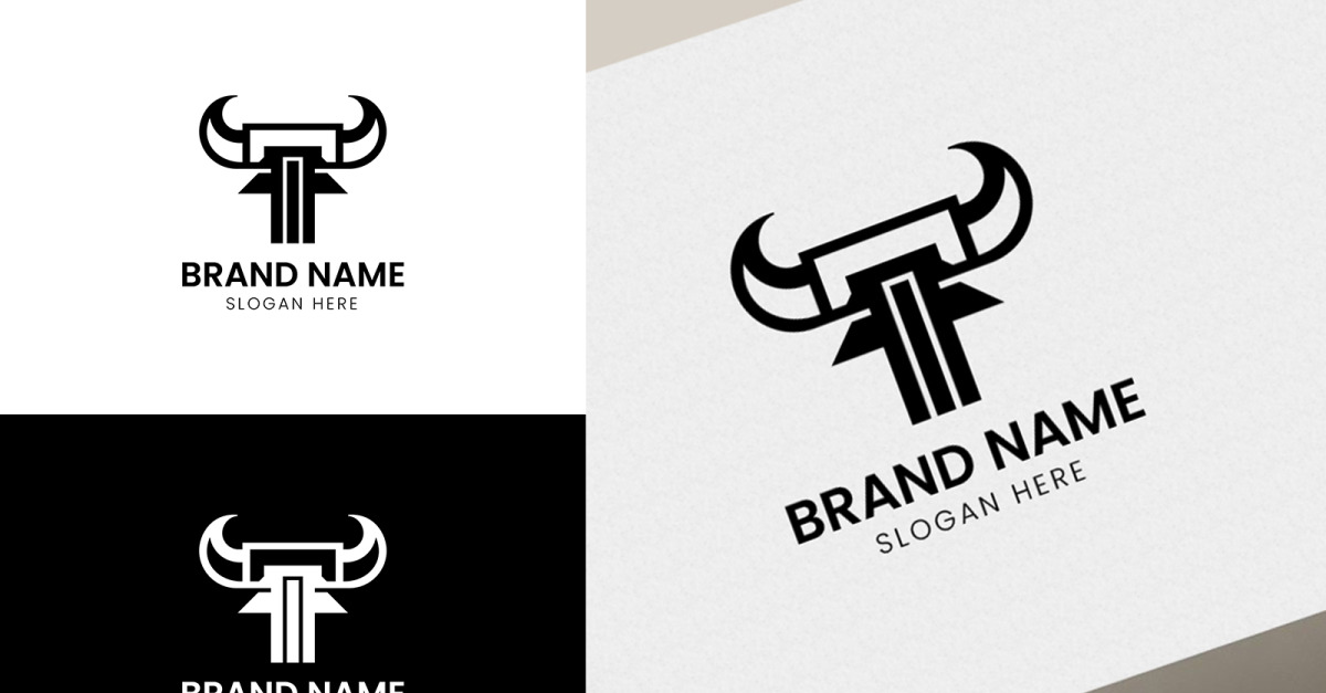 Free Letter T Bull Horn logo #422544 - TemplateMonster