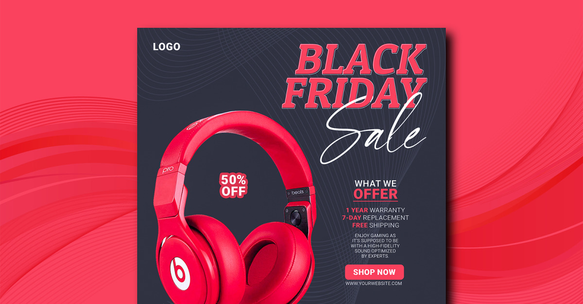 Headphone Flyer Design Template #422610 - TemplateMonster