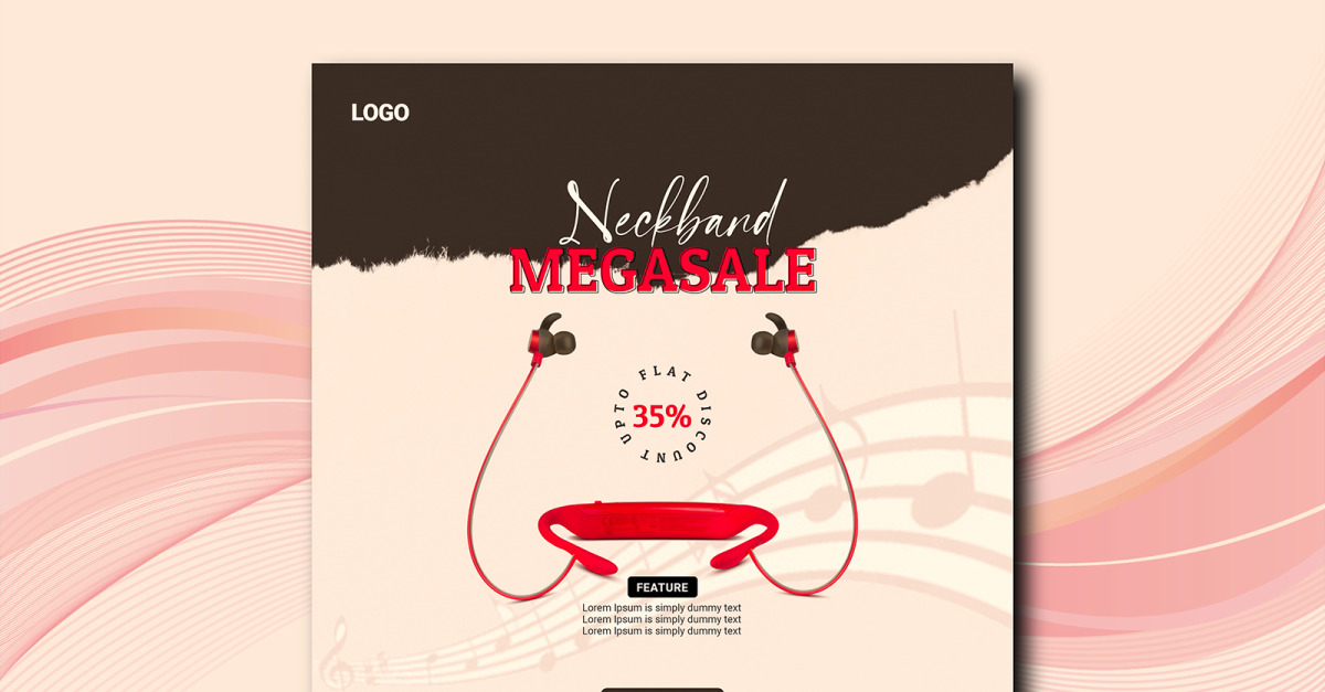 Neckband Flyer Design Template #422609 - TemplateMonster